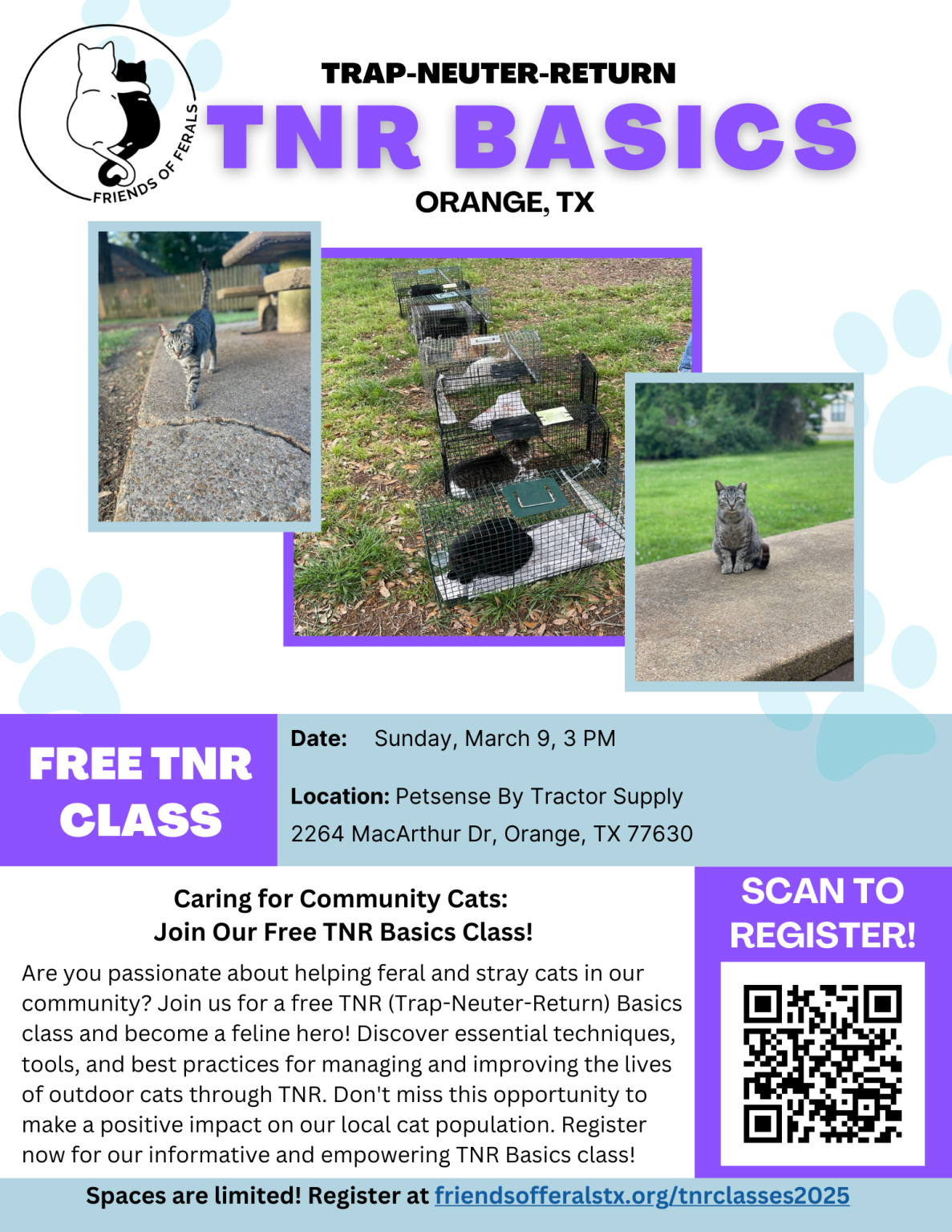 Join us for a FREE TNR Class in Orange, TX – Friends of Ferals
